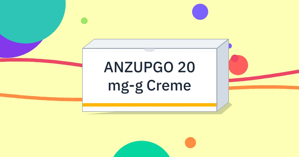 Symbolbild: Packung mit der Aufschrift ANZUPGO 20 mg-g Creme (PZN 19375607) – Verfügbarkeit und Bezug in Apotheken in Frankfurt am Main