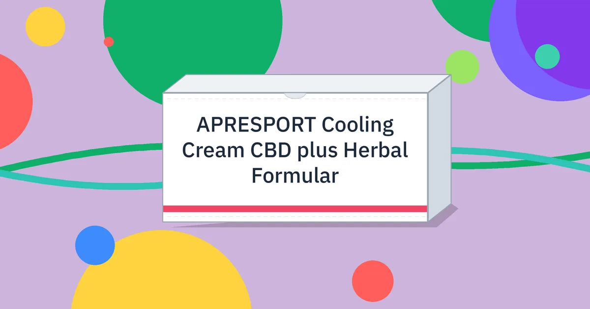 Symbolbild: Packung mit der Aufschrift APRESPORT Cooling Cream CBD plus Herbal Formular (PZN 19404102) – Verfügbarkeit und Bezug in Apotheken in Frankfurt am Main
