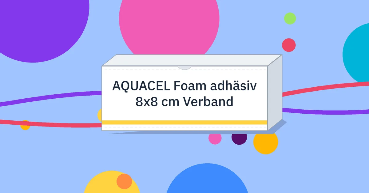 Symbolbild: Packung mit der Aufschrift AQUACEL Foam adhäsiv 8x8 cm Verband (PZN 17516707) – Verfügbarkeit und Bezug in Apotheken in Frankfurt am Main