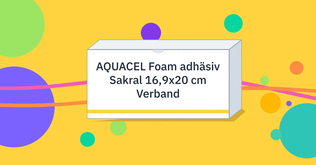 Symbolbild: Packung mit der Aufschrift AQUACEL Foam adhäsiv Sakral 16,9x20 cm Verband (PZN 18126351) – Verfügbarkeit und Bezug in Apotheken in Frankfurt am Main