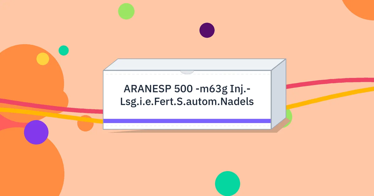 Symbolbild: Packung mit der Aufschrift ARANESP 500 -m63g Inj.-Lsg.i.e.Fert.S.autom.Nadels (PZN 16933886) – Verfügbarkeit und Bezug in Apotheken in Frankfurt am Main