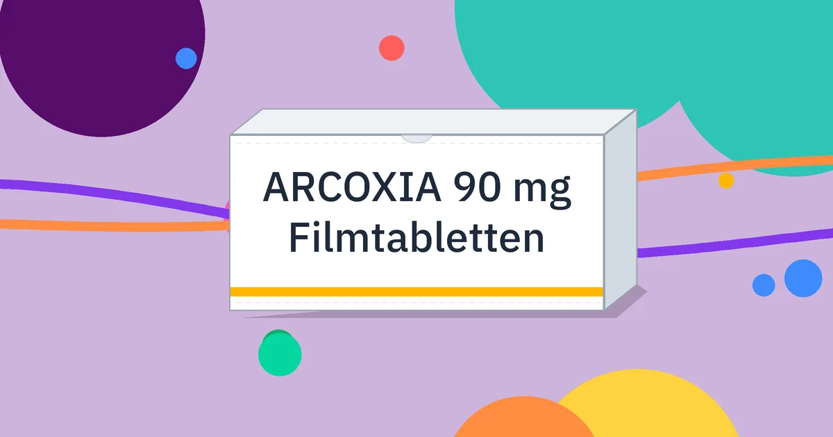 Symbolbild: Packung mit der Aufschrift ARCOXIA 90 mg Filmtabletten (PZN 10356732) – Verfügbarkeit und Bezug in Apotheken in Frankfurt am Main
