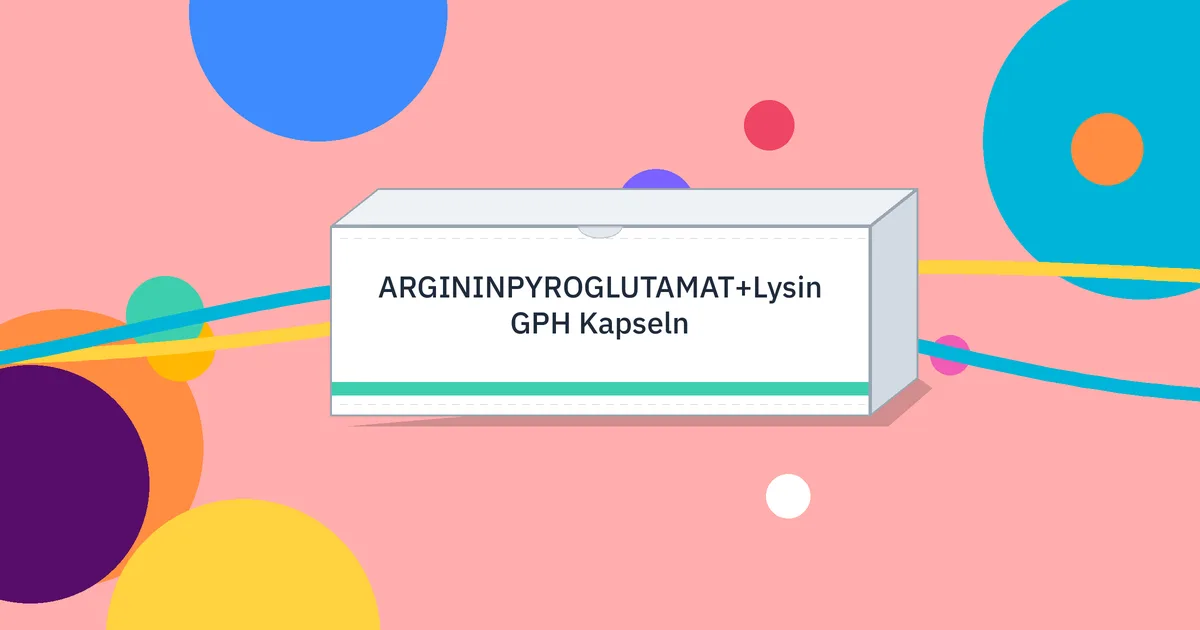 Symbolbild: Packung mit der Aufschrift ARGININPYROGLUTAMAT+Lysin GPH Kapseln (PZN 00129018) – Verfügbarkeit und Bezug in Apotheken in Frankfurt am Main