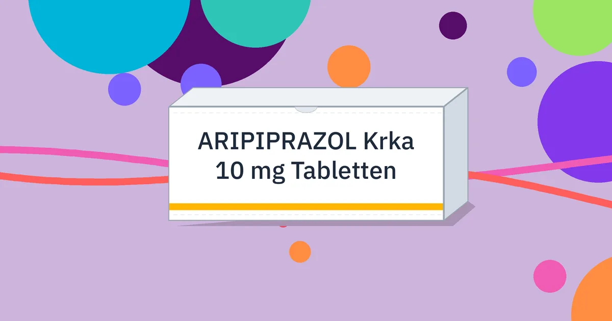 Symbolbild: Packung mit der Aufschrift ARIPIPRAZOL Krka 10 mg Tabletten (PZN 15739857) – Verfügbarkeit und Bezug in Apotheken in Frankfurt am Main