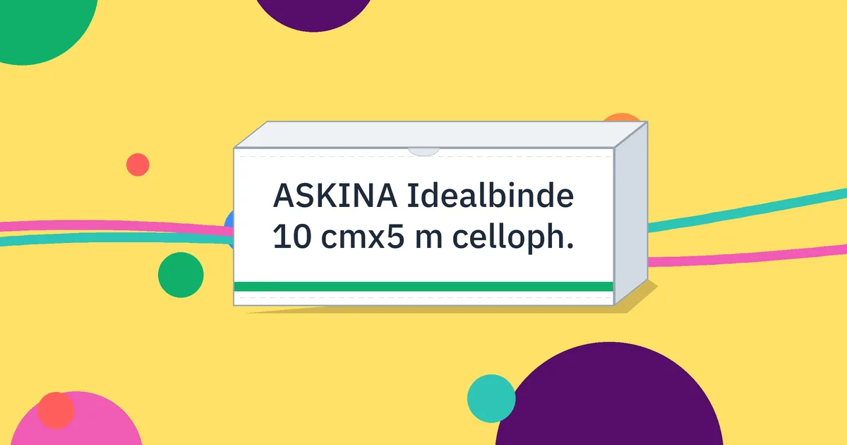 Symbolbild: Packung mit der Aufschrift ASKINA Idealbinde 10 cmx5 m celloph. (PZN 06874912) – Verfügbarkeit und Bezug in Apotheken in Frankfurt am Main