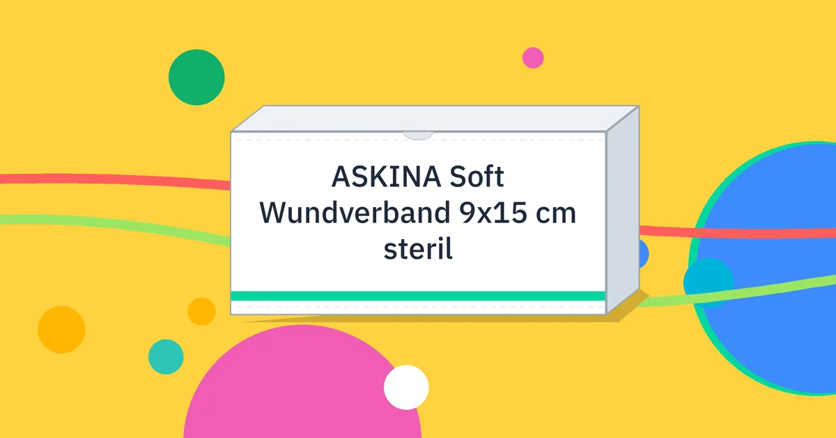Symbolbild: Packung mit der Aufschrift ASKINA Soft Wundverband 9x15 cm steril (PZN 20286079) – Verfügbarkeit und Bezug in Apotheken in Frankfurt am Main