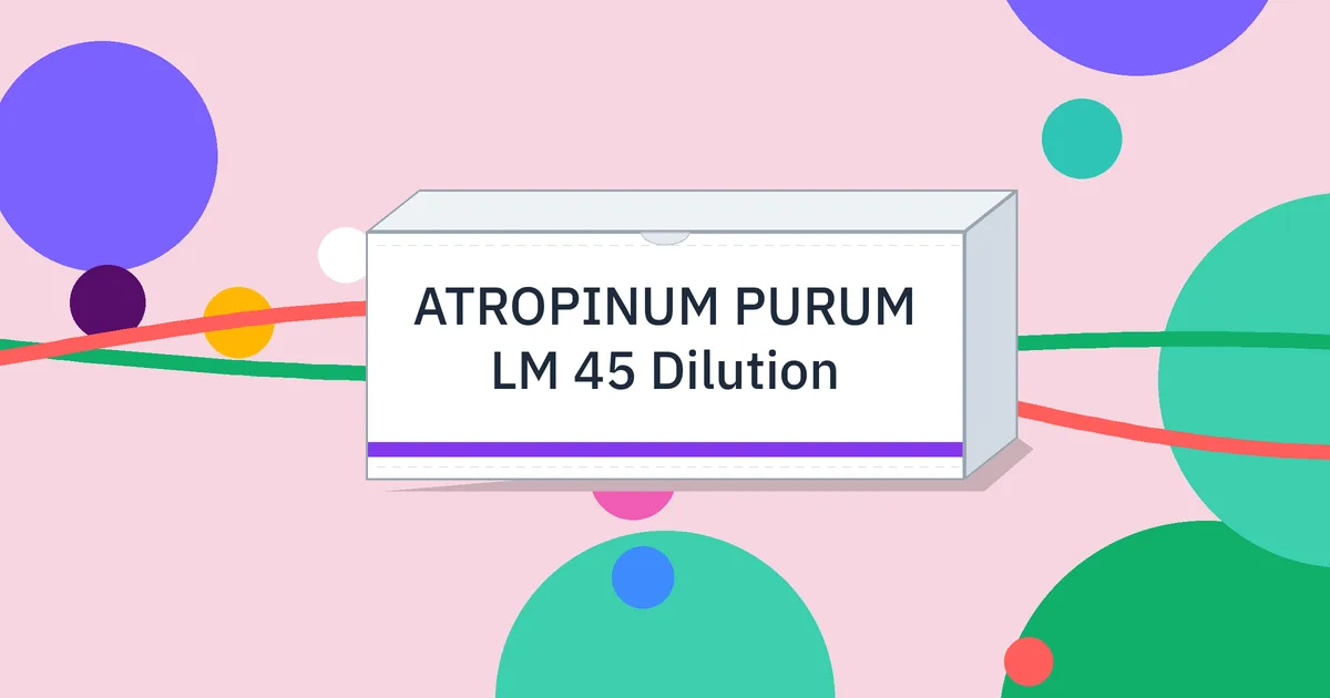Symbolbild: Packung mit der Aufschrift ATROPINUM PURUM LM 45 Dilution (PZN 12782723) – Verfügbarkeit und Bezug in Apotheken in Frankfurt am Main