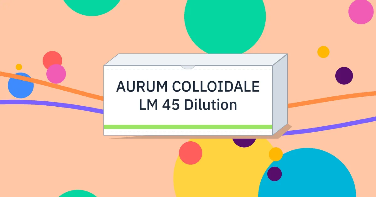 Symbolbild: Packung mit der Aufschrift AURUM COLLOIDALE LM 45 Dilution (PZN 12784478) – Verfügbarkeit und Bezug in Apotheken in Frankfurt am Main