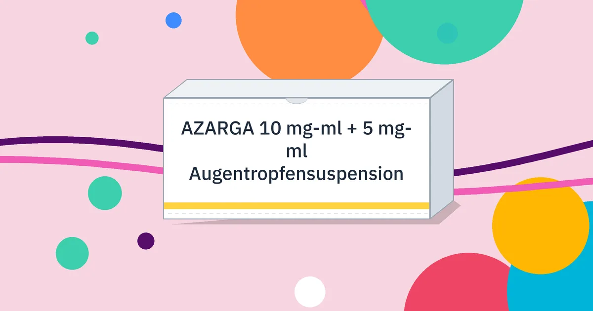 Symbolbild: Packung mit der Aufschrift AZARGA 10 mg-ml + 5 mg-ml Augentropfensuspension (PZN 00672188) – Verfügbarkeit und Bezug in Apotheken in Frankfurt am Main