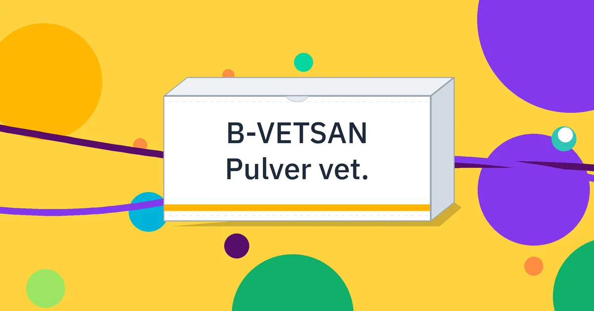 Symbolbild: Packung mit der Aufschrift B-VETSAN Pulver vet. (PZN 08919719) – Verfügbarkeit und Bezug in Apotheken in Frankfurt am Main
