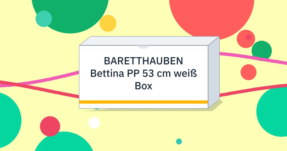 Symbolbild: Packung mit der Aufschrift BARETTHAUBEN Bettina PP 53 cm weiß Box (PZN 20607000) – Verfügbarkeit und Bezug in Apotheken in Frankfurt am Main