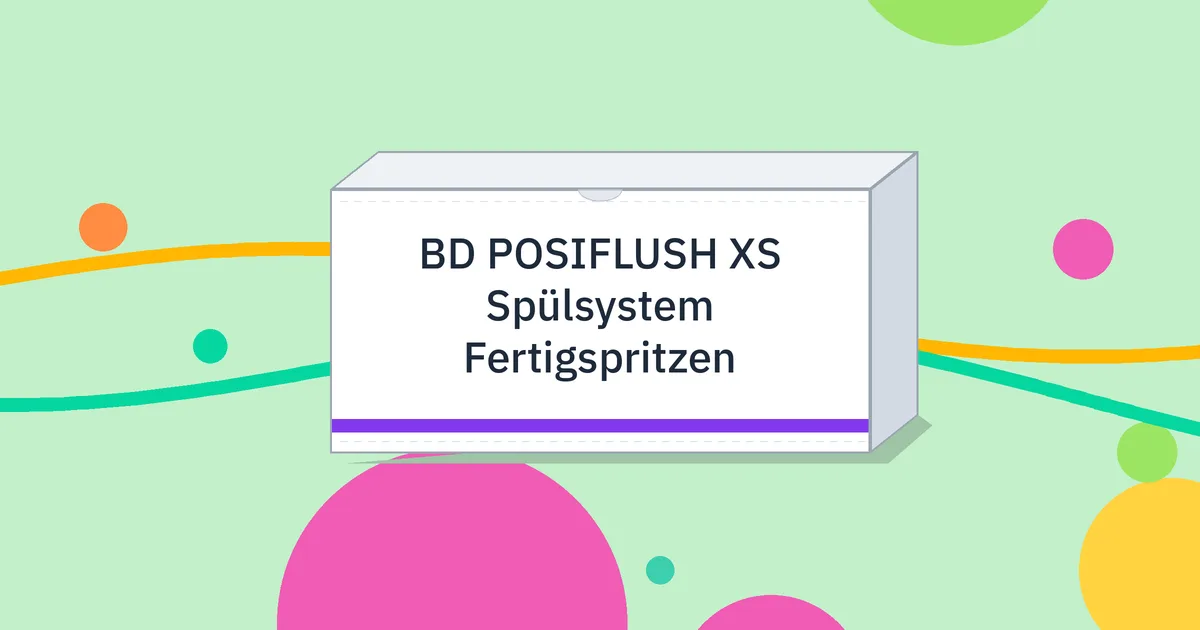 Symbolbild: Packung mit der Aufschrift BD POSIFLUSH XS Spülsystem Fertigspritzen (PZN 06149890) – Verfügbarkeit und Bezug in Apotheken in Frankfurt am Main