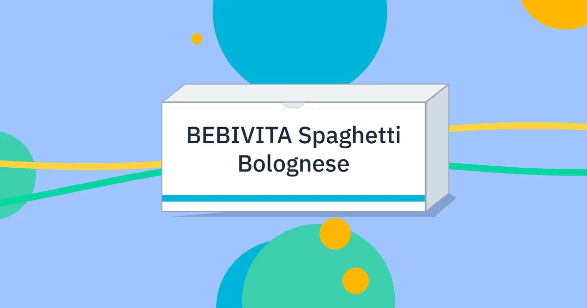 Symbolbild: Packung mit der Aufschrift BEBIVITA Spaghetti Bolognese (PZN 16935980) – Verfügbarkeit und Bezug in Apotheken in Frankfurt am Main