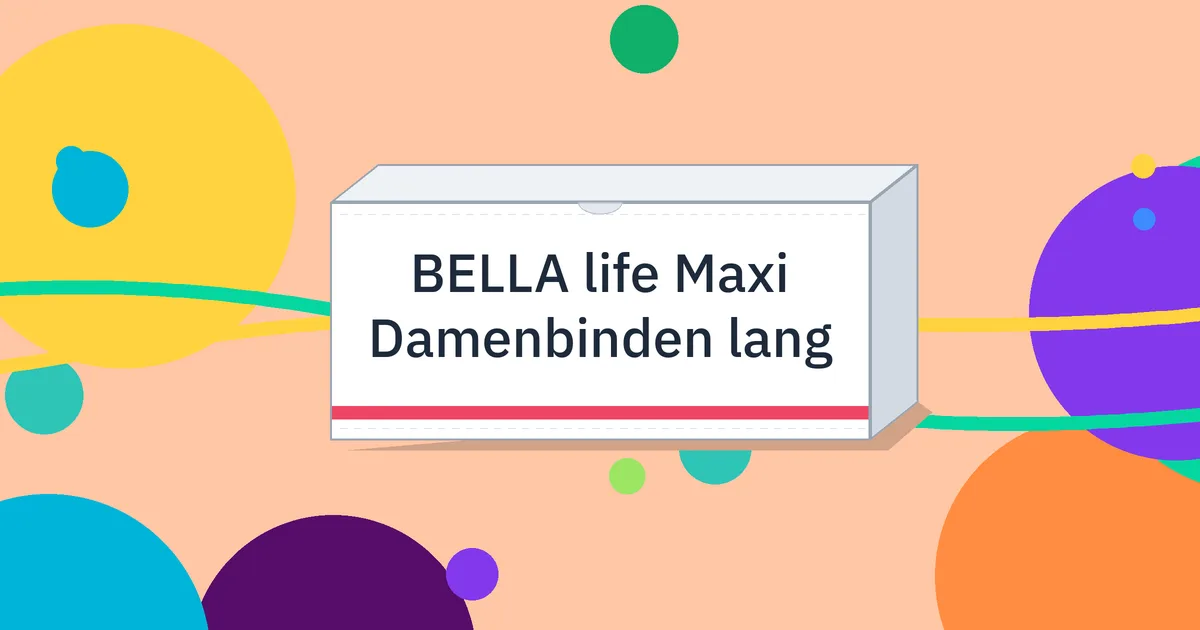 Symbolbild: Packung mit der Aufschrift BELLA life Maxi Damenbinden lang (PZN 20099319) – Verfügbarkeit und Bezug in Apotheken in Frankfurt am Main