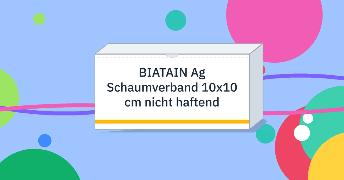 Symbolbild: Packung mit der Aufschrift BIATAIN Ag Schaumverband 10x10 cm nicht haftend (PZN 09198297) – Verfügbarkeit und Bezug in Apotheken in Frankfurt am Main