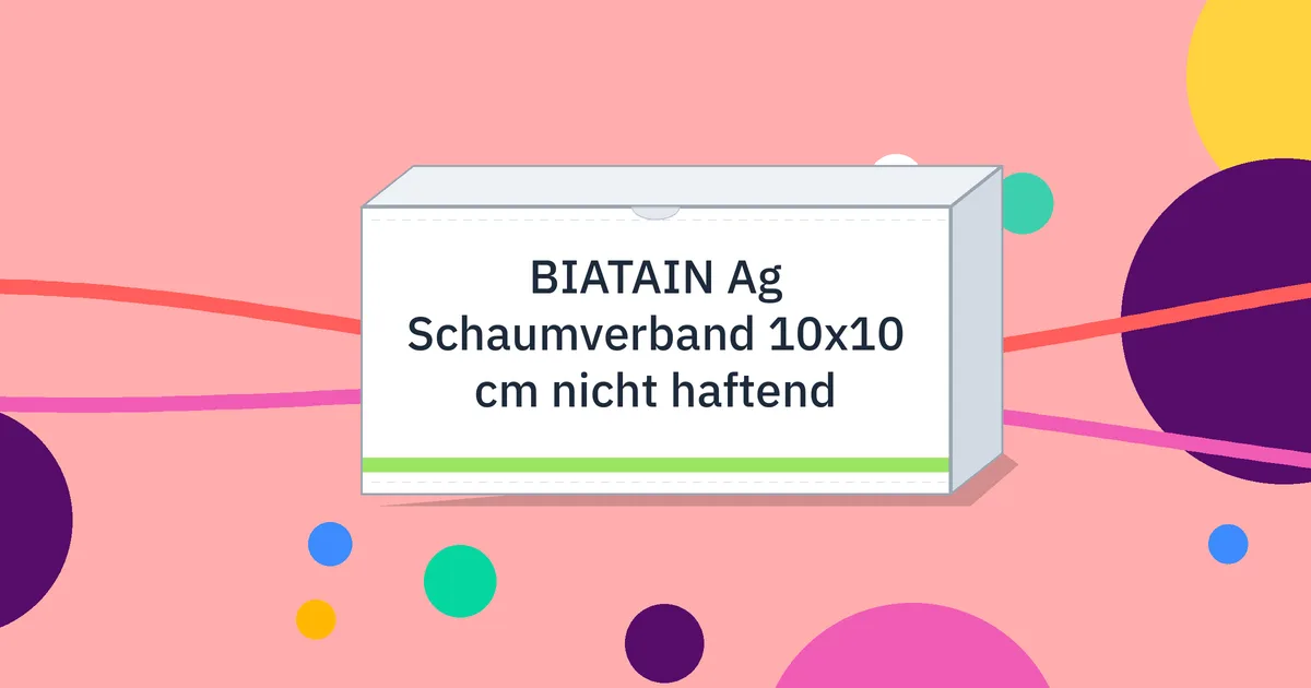 Symbolbild: Packung mit der Aufschrift BIATAIN Ag Schaumverband 10x10 cm nicht haftend (PZN 11367152) – Verfügbarkeit und Bezug in Apotheken in Frankfurt am Main