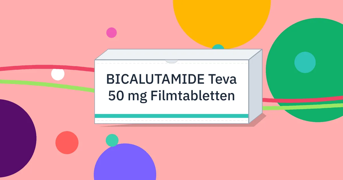 Symbolbild: Packung mit der Aufschrift BICALUTAMIDE Teva 50 mg Filmtabletten (PZN 17871710) – Verfügbarkeit und Bezug in Apotheken in Frankfurt am Main