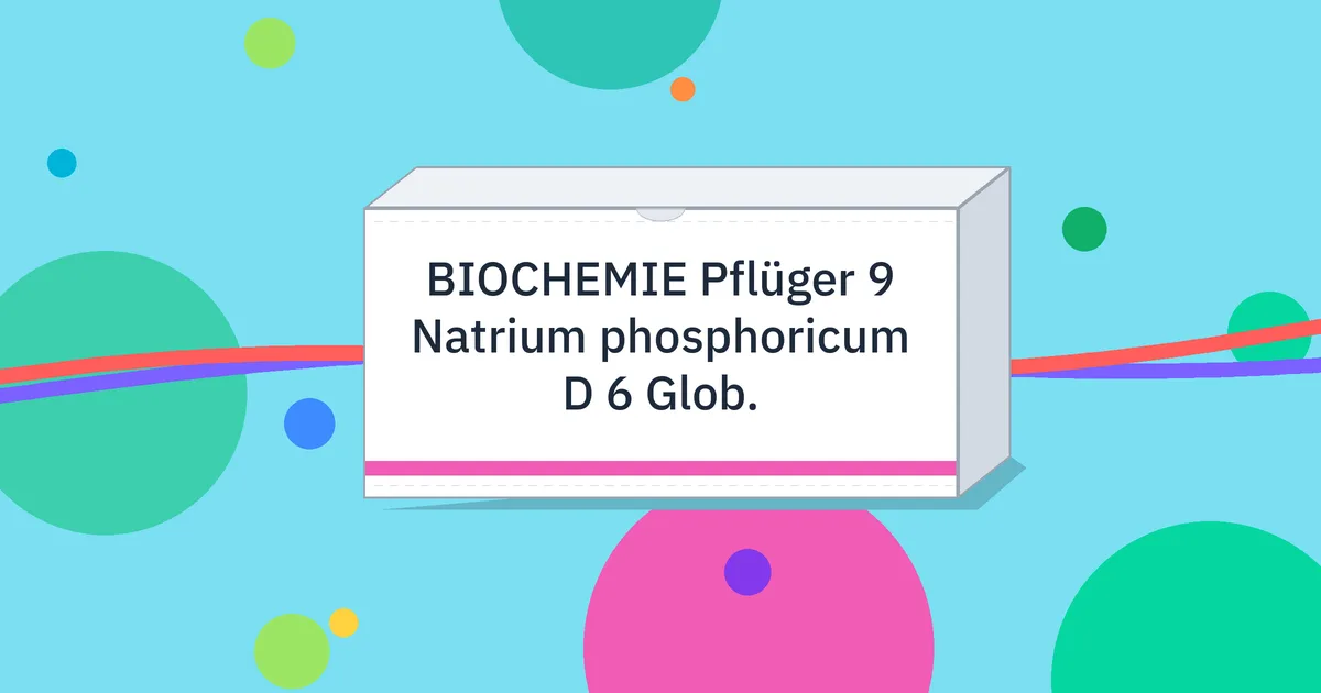 Symbolbild: Packung mit der Aufschrift BIOCHEMIE Pflüger 9 Natrium phosphoricum D 6 Glob. (PZN 17278219) – Verfügbarkeit und Bezug in Apotheken in Frankfurt am Main