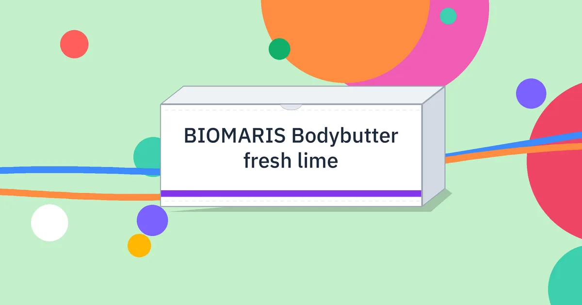 Symbolbild: Packung mit der Aufschrift BIOMARIS Bodybutter fresh lime (PZN 12370156) – Verfügbarkeit und Bezug in Apotheken in Frankfurt am Main