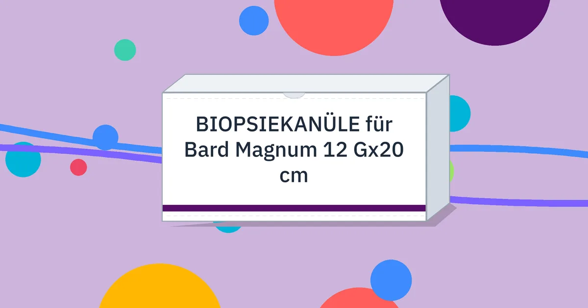 Symbolbild: Packung mit der Aufschrift BIOPSIEKANÜLE für Bard Magnum 12 Gx20 cm (PZN 04657659) – Verfügbarkeit und Bezug in Apotheken in Frankfurt am Main