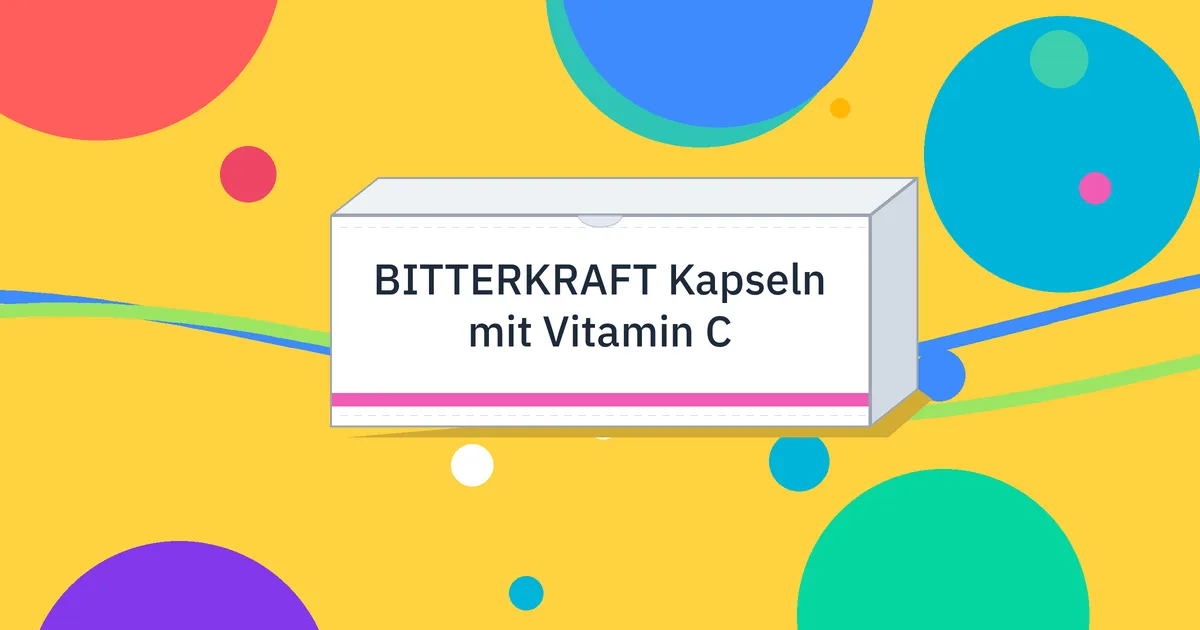 Symbolbild: Packung mit der Aufschrift BITTERKRAFT Kapseln mit Vitamin C (PZN 18000489) – Verfügbarkeit und Bezug in Apotheken in Frankfurt am Main