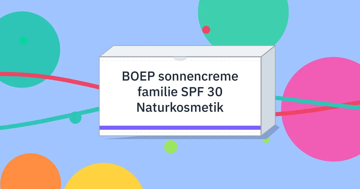 Symbolbild: Packung mit der Aufschrift BOEP sonnencreme familie SPF 30 Naturkosmetik (PZN 18130571) – Verfügbarkeit und Bezug in Apotheken in Frankfurt am Main