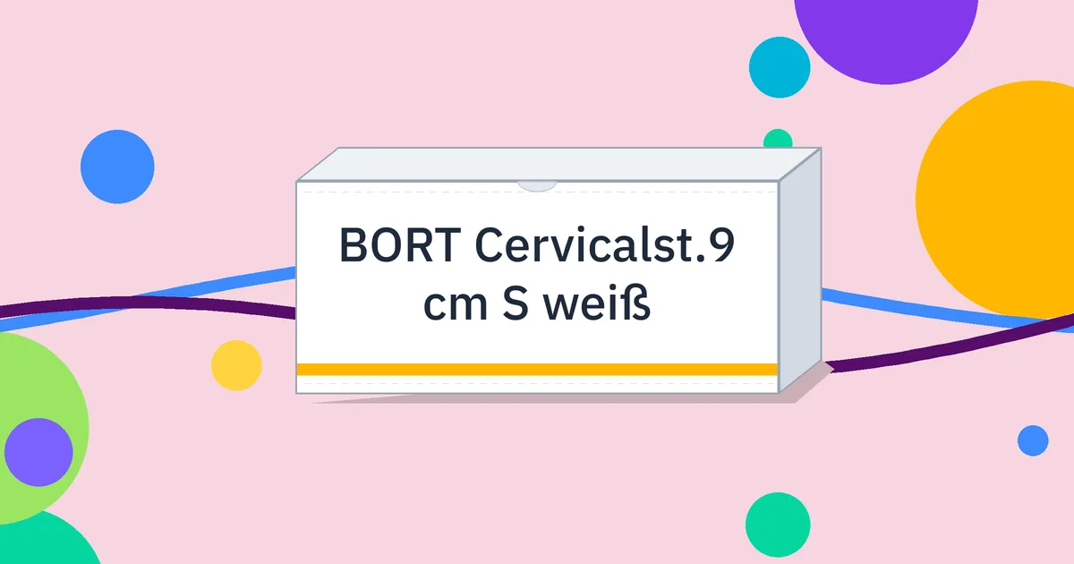 Symbolbild: Packung mit der Aufschrift BORT Cervicalst.9 cm S weiß (PZN 02687768) – Verfügbarkeit und Bezug in Apotheken in Frankfurt am Main