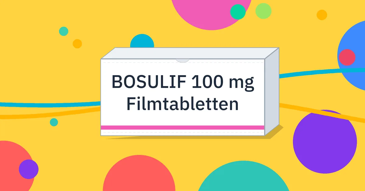 Symbolbild: Packung mit der Aufschrift BOSULIF 100 mg Filmtabletten (PZN 10627220) – Verfügbarkeit und Bezug in Apotheken in Frankfurt am Main