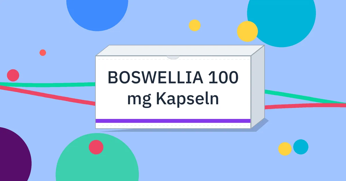 Symbolbild: Packung mit der Aufschrift BOSWELLIA 100 mg Kapseln (PZN 17566102) – Verfügbarkeit und Bezug in Apotheken in Frankfurt am Main
