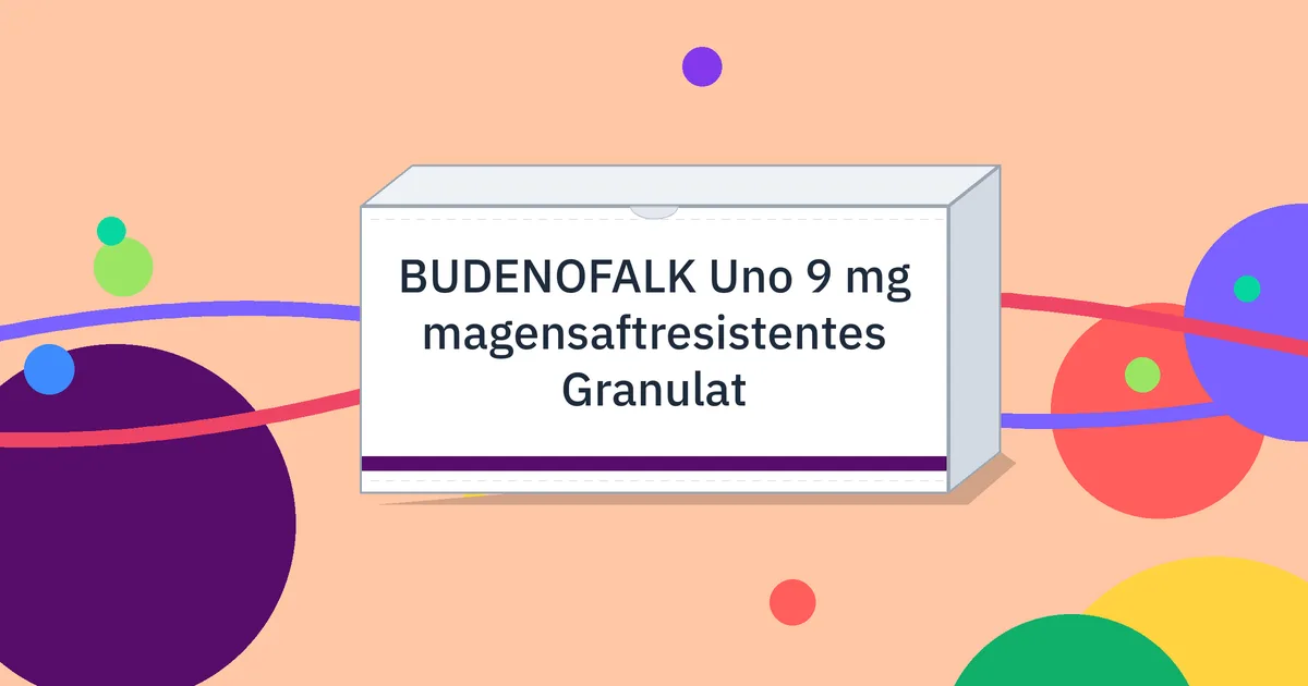 Symbolbild: Packung mit der Aufschrift BUDENOFALK Uno 9 mg magensaftresistentes Granulat (PZN 16812065) – Verfügbarkeit und Bezug in Apotheken in Frankfurt am Main