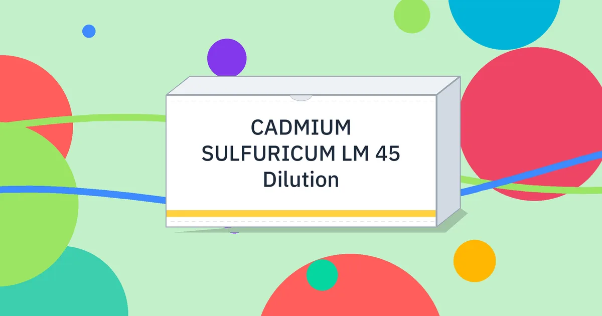 Symbolbild: Packung mit der Aufschrift CADMIUM SULFURICUM LM 45 Dilution (PZN 12798931) – Verfügbarkeit und Bezug in Apotheken in Frankfurt am Main
