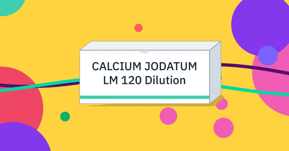Symbolbild: Packung mit der Aufschrift CALCIUM JODATUM LM 120 Dilution (PZN 12805111) – Verfügbarkeit und Bezug in Apotheken in Frankfurt am Main