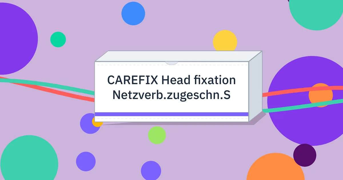 Symbolbild: Packung mit der Aufschrift CAREFIX Head fixation Netzverb.zugeschn.S (PZN 11559868) – Verfügbarkeit und Bezug in Apotheken in Frankfurt am Main