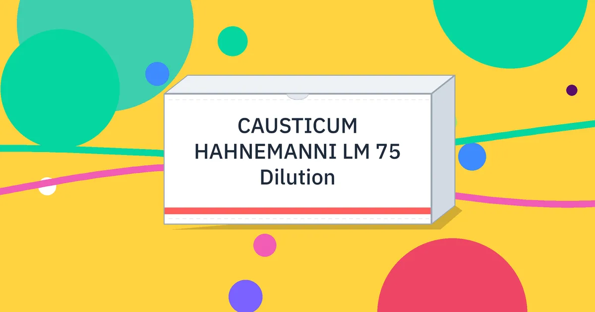 Symbolbild: Packung mit der Aufschrift CAUSTICUM HAHNEMANNI LM 75 Dilution (PZN 12811867) – Verfügbarkeit und Bezug in Apotheken in Frankfurt am Main