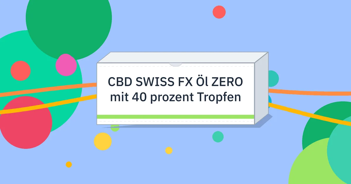 Symbolbild: Packung mit der Aufschrift CBD SWISS FX Öl ZERO mit 40 prozent Tropfen (PZN 18137840) – Verfügbarkeit und Bezug in Apotheken in Frankfurt am Main