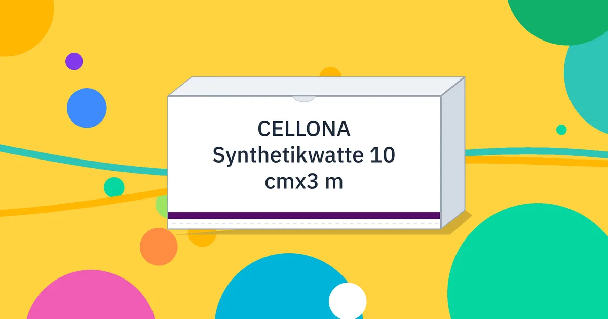 Symbolbild: Packung mit der Aufschrift CELLONA Synthetikwatte 10 cmx3 m (PZN 02765468) – Verfügbarkeit und Bezug in Apotheken in Frankfurt am Main