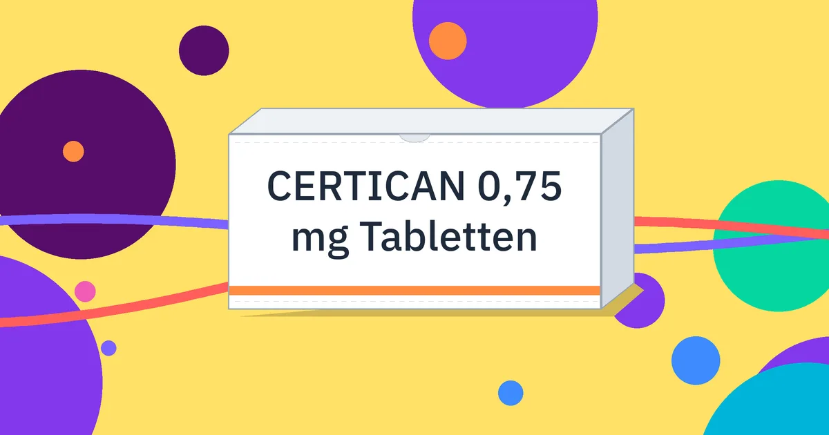 Symbolbild: Packung mit der Aufschrift CERTICAN 0,75 mg Tabletten (PZN 11536442) – Verfügbarkeit und Bezug in Apotheken in Frankfurt am Main