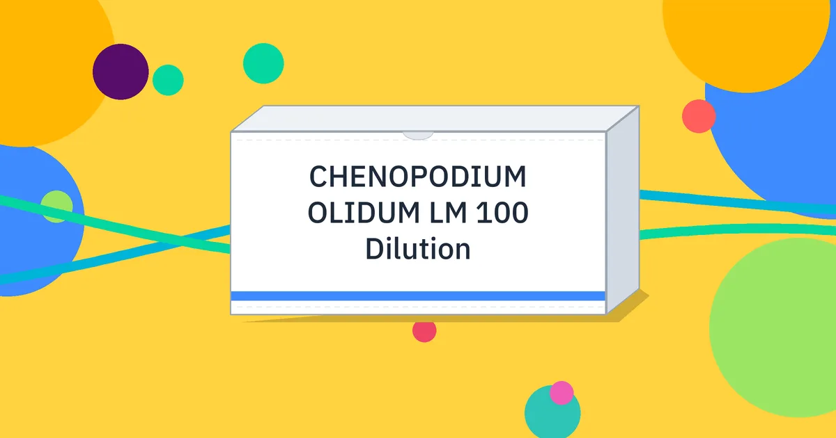 Symbolbild: Packung mit der Aufschrift CHENOPODIUM OLIDUM LM 100 Dilution (PZN 13441622) – Verfügbarkeit und Bezug in Apotheken in Frankfurt am Main