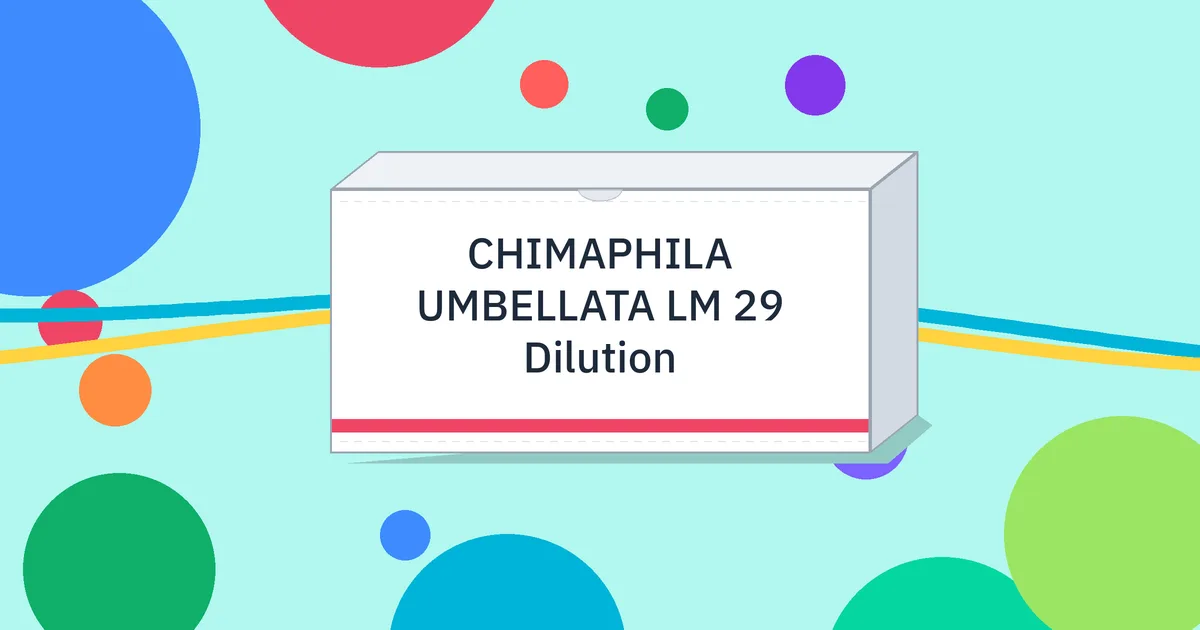 Symbolbild: Packung mit der Aufschrift CHIMAPHILA UMBELLATA LM 29 Dilution (PZN 12813553) – Verfügbarkeit und Bezug in Apotheken in Frankfurt am Main