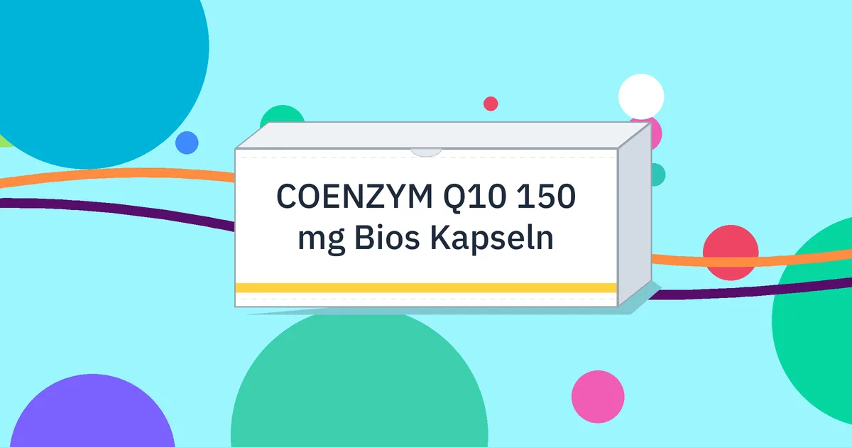 Symbolbild: Packung mit der Aufschrift COENZYM Q10 150 mg Bios Kapseln (PZN 05034535) – Verfügbarkeit und Bezug in Apotheken in Frankfurt am Main