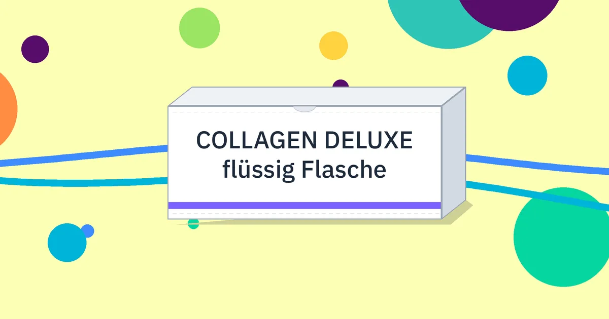 Symbolbild: Packung mit der Aufschrift COLLAGEN DELUXE flüssig Flasche (PZN 19269360) – Verfügbarkeit und Bezug in Apotheken in Frankfurt am Main