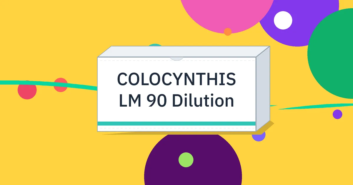 Symbolbild: Packung mit der Aufschrift COLOCYNTHIS LM 90 Dilution (PZN 12832898) – Verfügbarkeit und Bezug in Apotheken in Frankfurt am Main