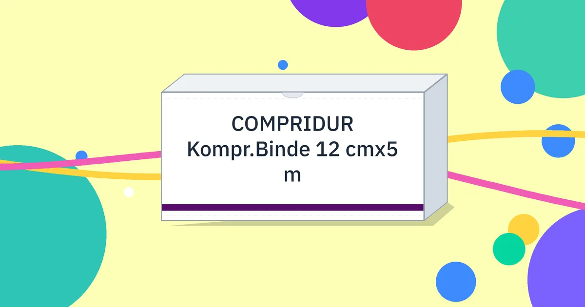 Symbolbild: Packung mit der Aufschrift COMPRIDUR Kompr.Binde 12 cmx5 m (PZN 04592641) – Verfügbarkeit und Bezug in Apotheken in Frankfurt am Main