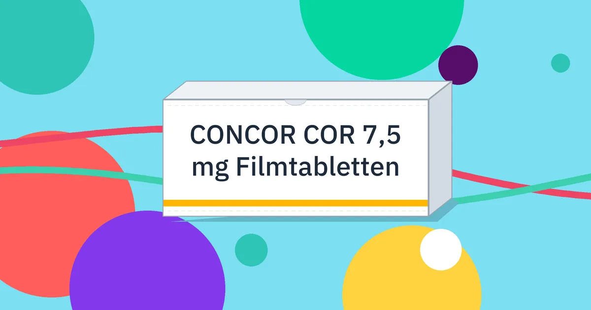 Symbolbild: Packung mit der Aufschrift CONCOR COR 7,5 mg Filmtabletten (PZN 00630089) – Verfügbarkeit und Bezug in Apotheken in Frankfurt am Main