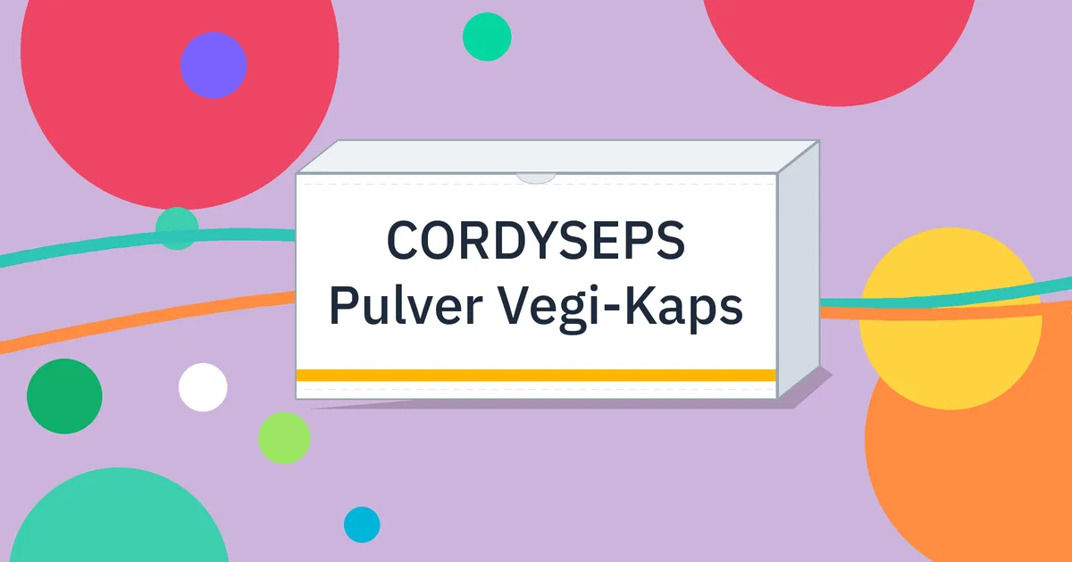 Symbolbild: Packung mit der Aufschrift CORDYSEPS Pulver Vegi-Kaps (PZN 13965331) – Verfügbarkeit und Bezug in Apotheken in Frankfurt am Main