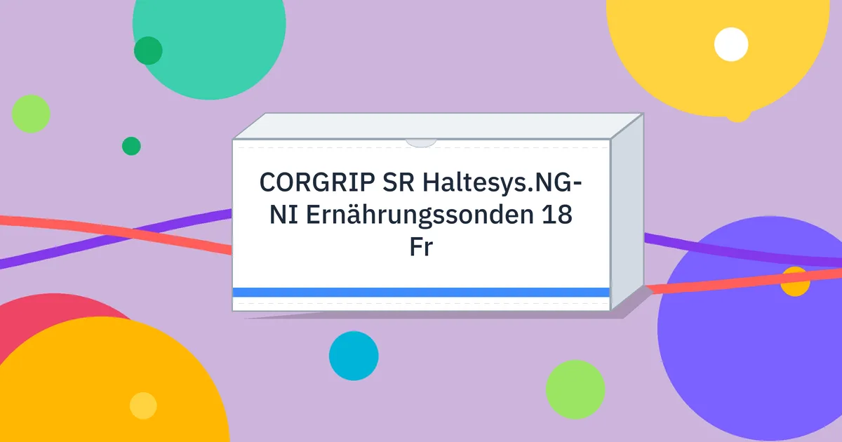 Symbolbild: Packung mit der Aufschrift CORGRIP SR Haltesys.NG-NI Ernährungssonden 18 Fr (PZN 19630726) – Verfügbarkeit und Bezug in Apotheken in Frankfurt am Main