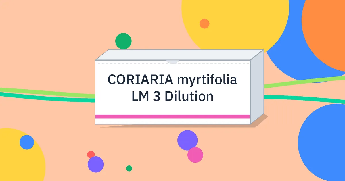 Symbolbild: Packung mit der Aufschrift CORIARIA myrtifolia LM 3 Dilution (PZN 13451566) – Verfügbarkeit und Bezug in Apotheken in Frankfurt am Main