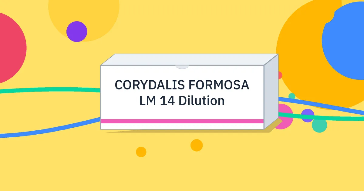 Symbolbild: Packung mit der Aufschrift CORYDALIS FORMOSA LM 14 Dilution (PZN 13454010) – Verfügbarkeit und Bezug in Apotheken in Frankfurt am Main