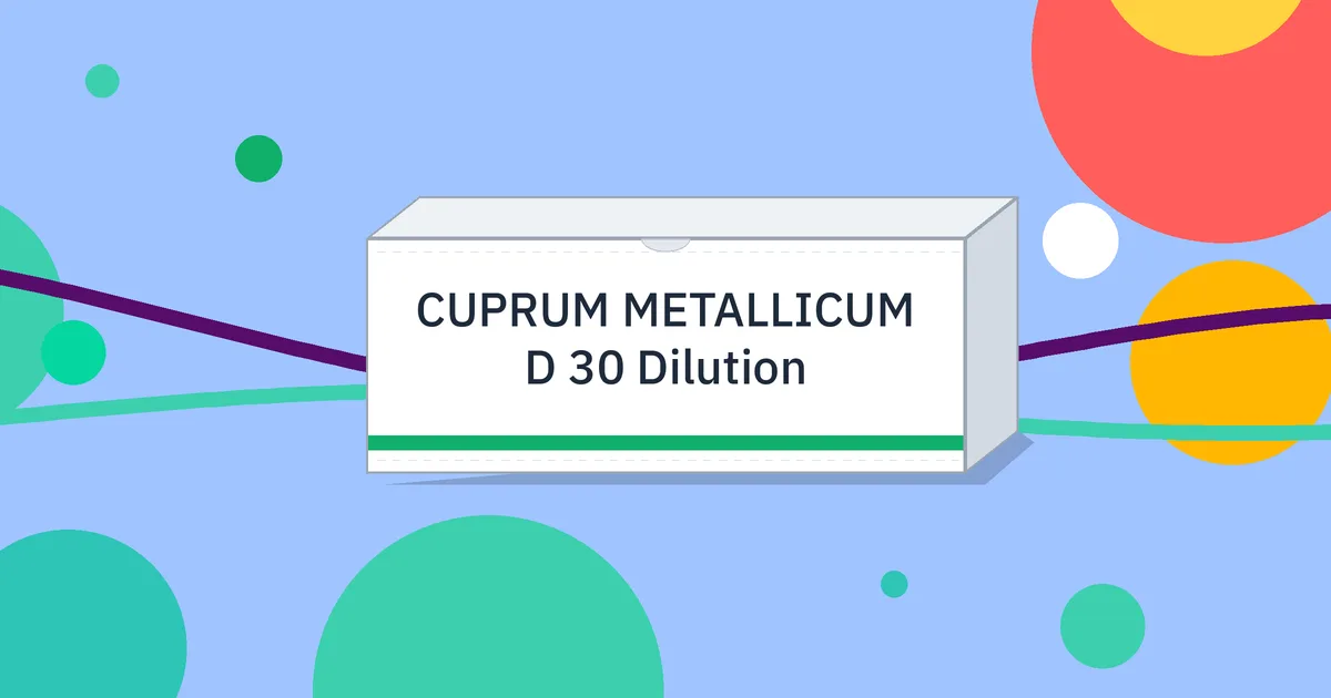 Symbolbild: Packung mit der Aufschrift CUPRUM METALLICUM D 30 Dilution (PZN 02127986) – Verfügbarkeit und Bezug in Apotheken in Frankfurt am Main