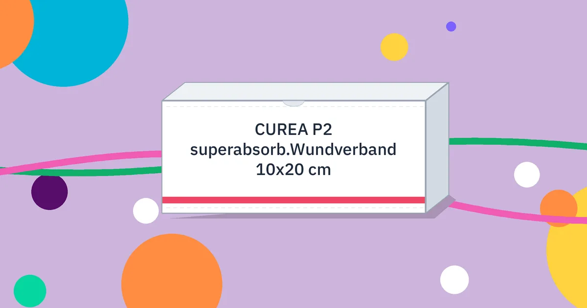 Symbolbild: Packung mit der Aufschrift CUREA P2 superabsorb.Wundverband 10x20 cm (PZN 16005784) – Verfügbarkeit und Bezug in Apotheken in Frankfurt am Main